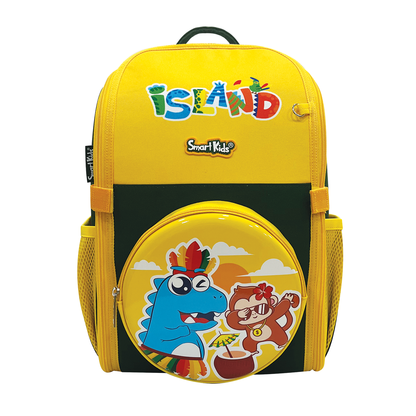 Ba lô chống gù Dino Discovery-Island B-029 Vàng-Xanh lá